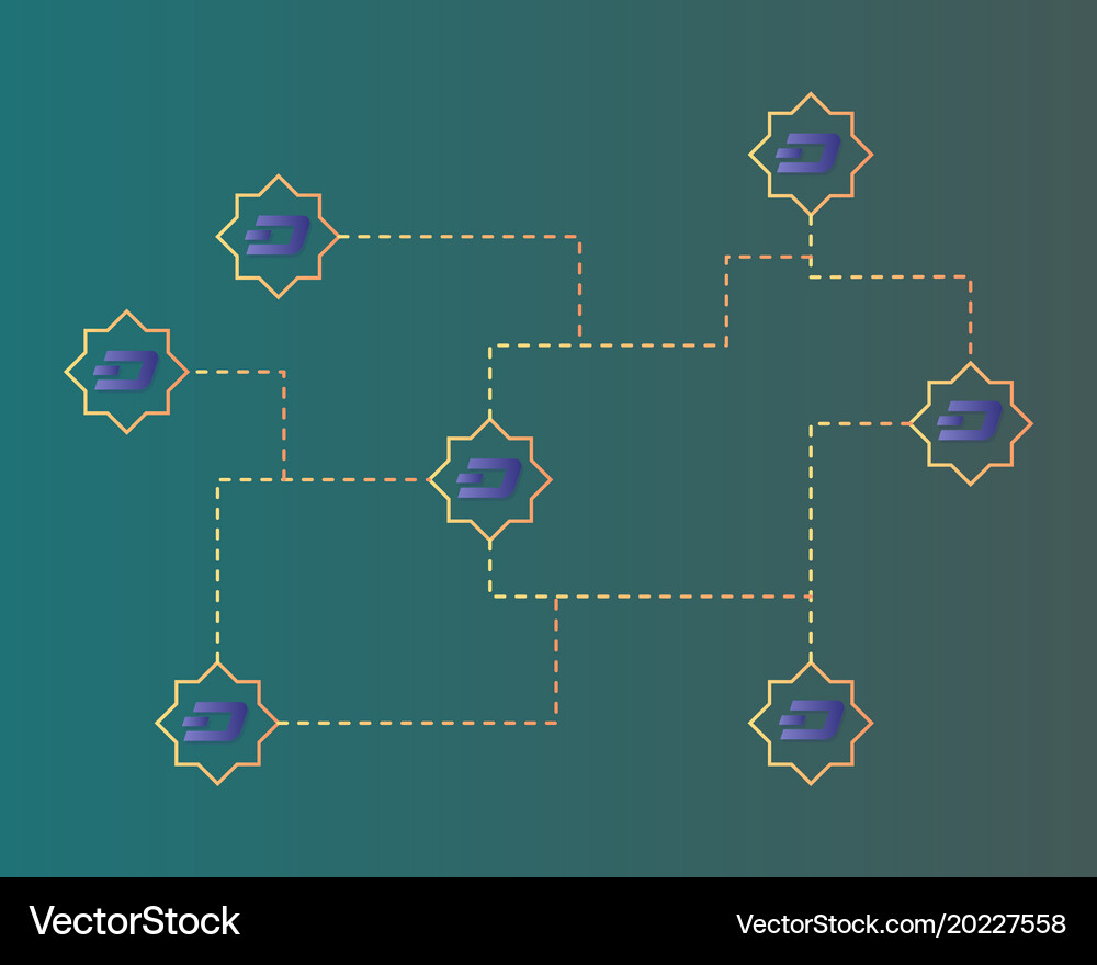 Dash blockchain technology with circuit background