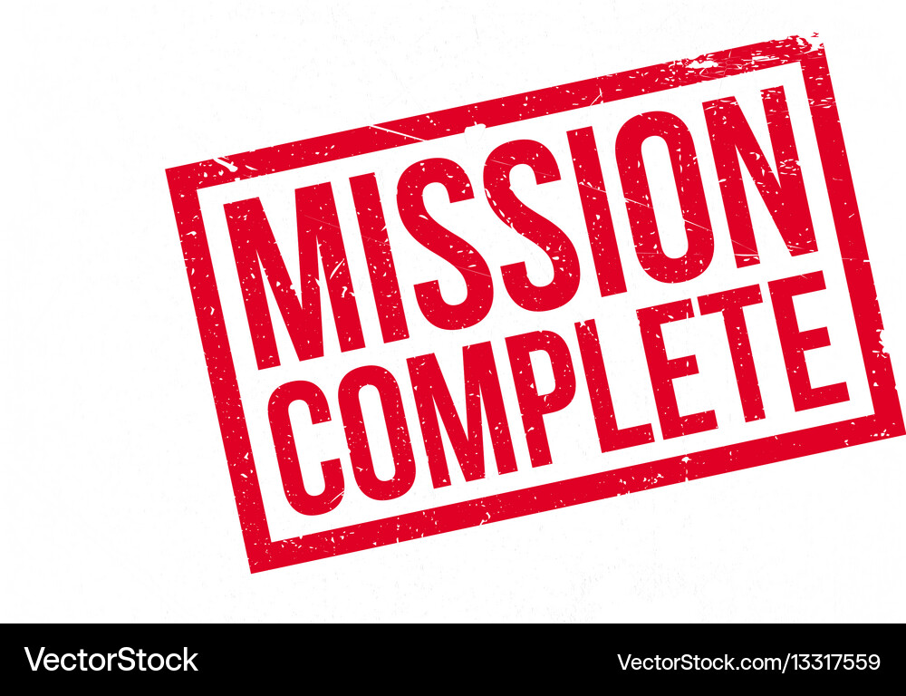 Mission complete rubber stamp Royalty Free Vector Image