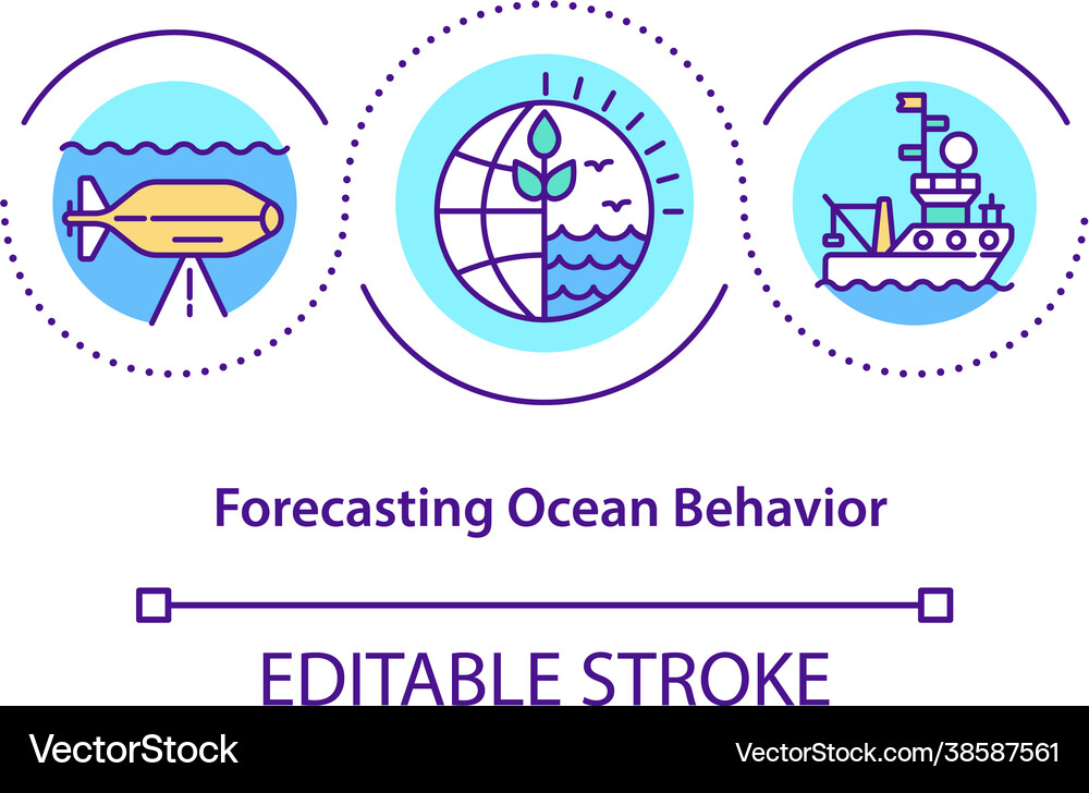 Forecasting ocean behavior concept icon Royalty Free Vector