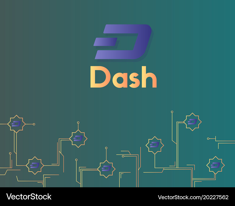 Dash blockchain technology with circuit background