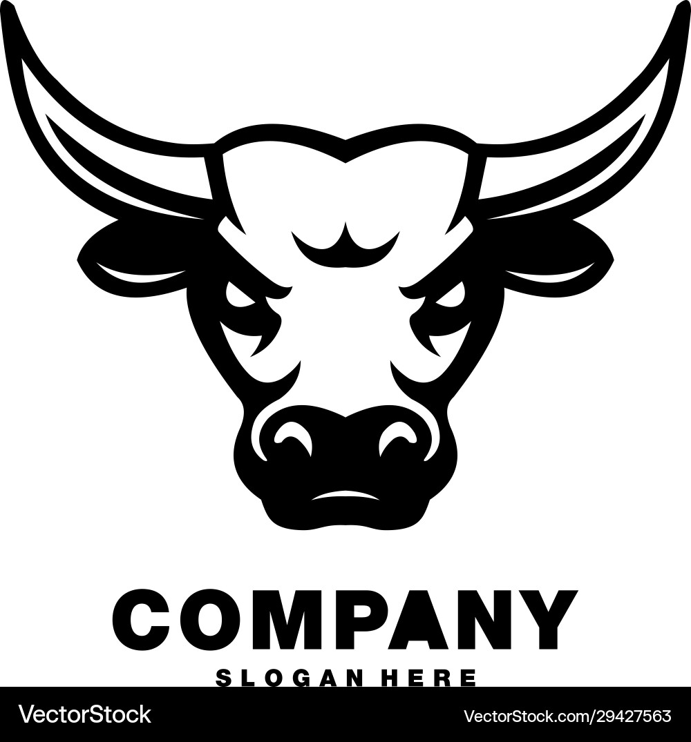 Bull logo design template Royalty Free Vector Image