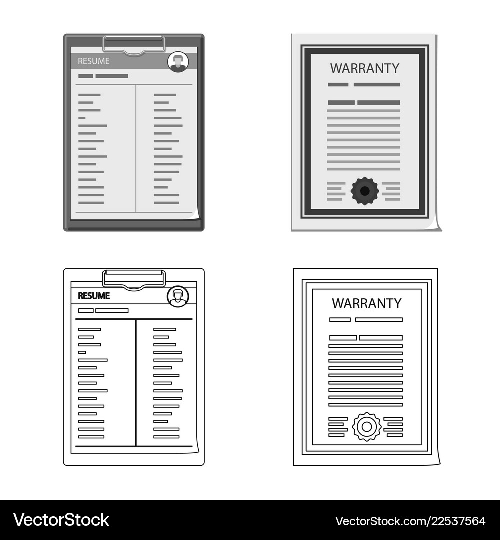 Design of form and document logo set Royalty Free Vector