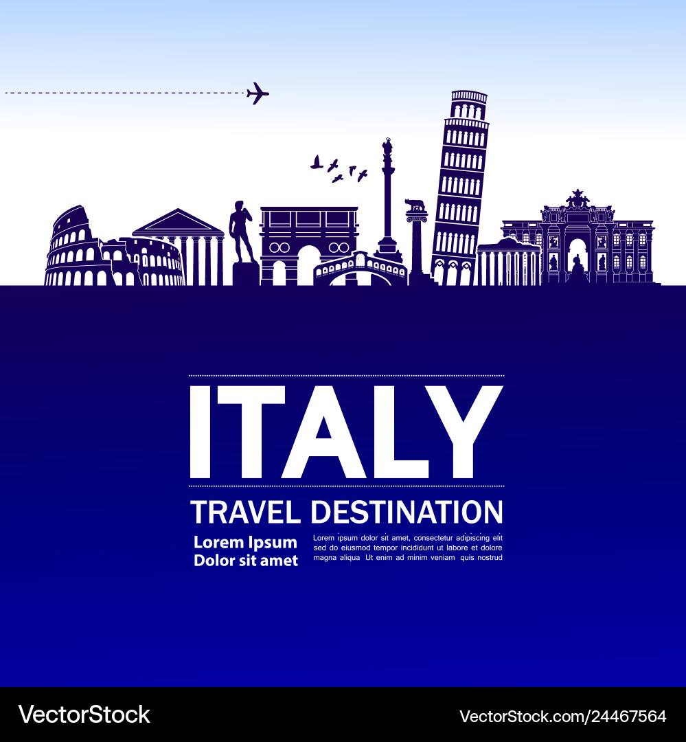 Italy travel destination Royalty Free Vector Image
