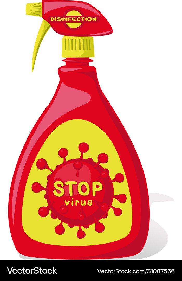 Stop virus disinfection - - spray Royalty Free Vector Image
