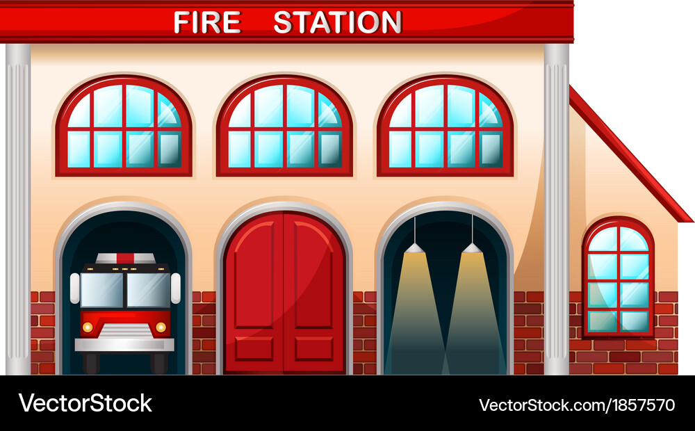 A fire station building Royalty Free Vector Image