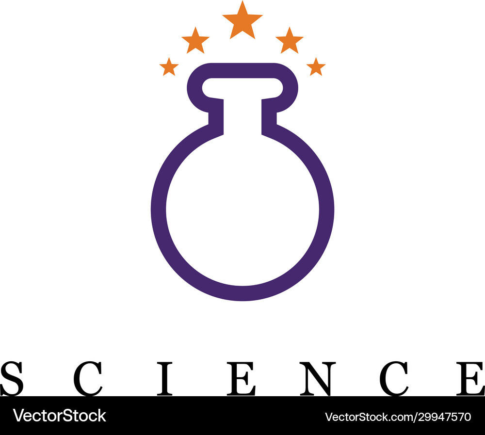 Bottle lab star science logo Royalty Free Vector Image