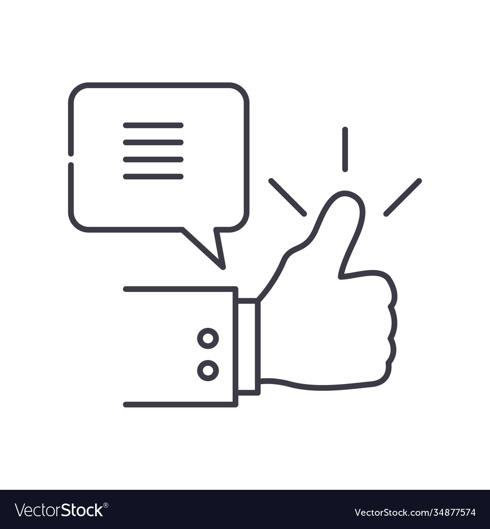 Client feedback icon linear isolated Royalty Free Vector