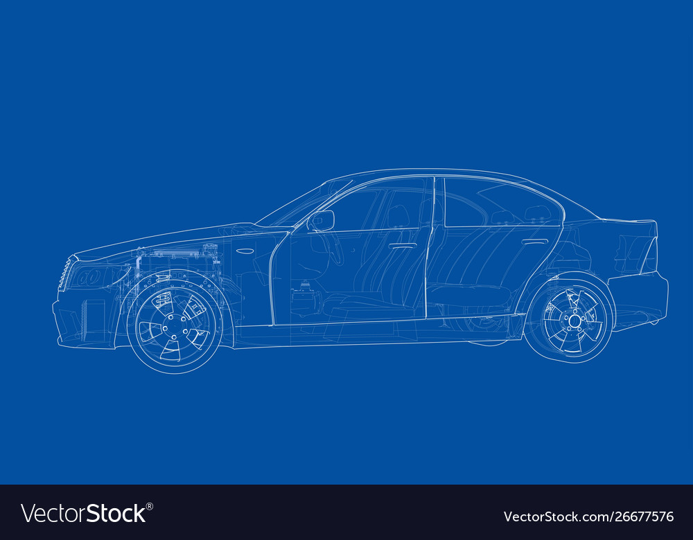 Concept car rendering 3d Royalty Free Vector Image