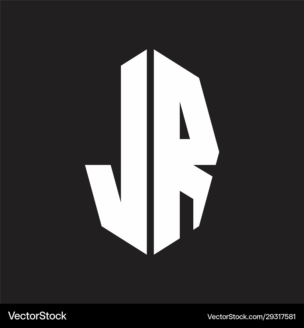 Jr logo monogram with octagonal ribbon style Vector Image