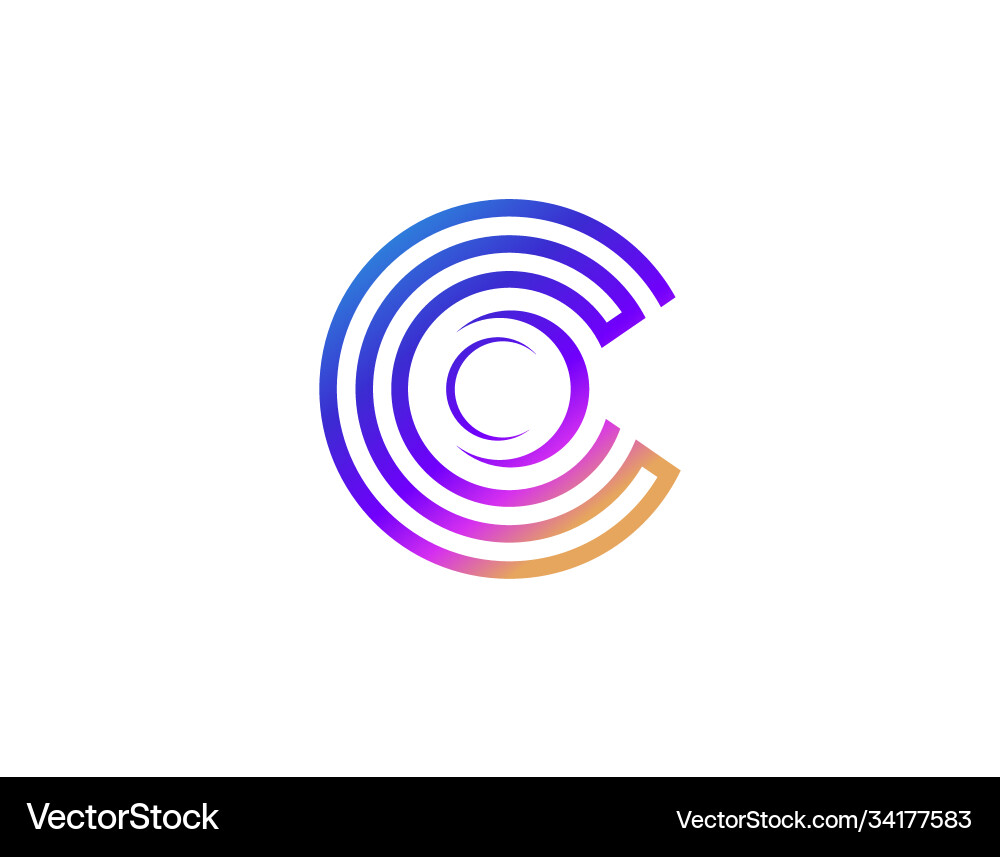 Modern letter c symbol logo design Royalty Free Vector Image