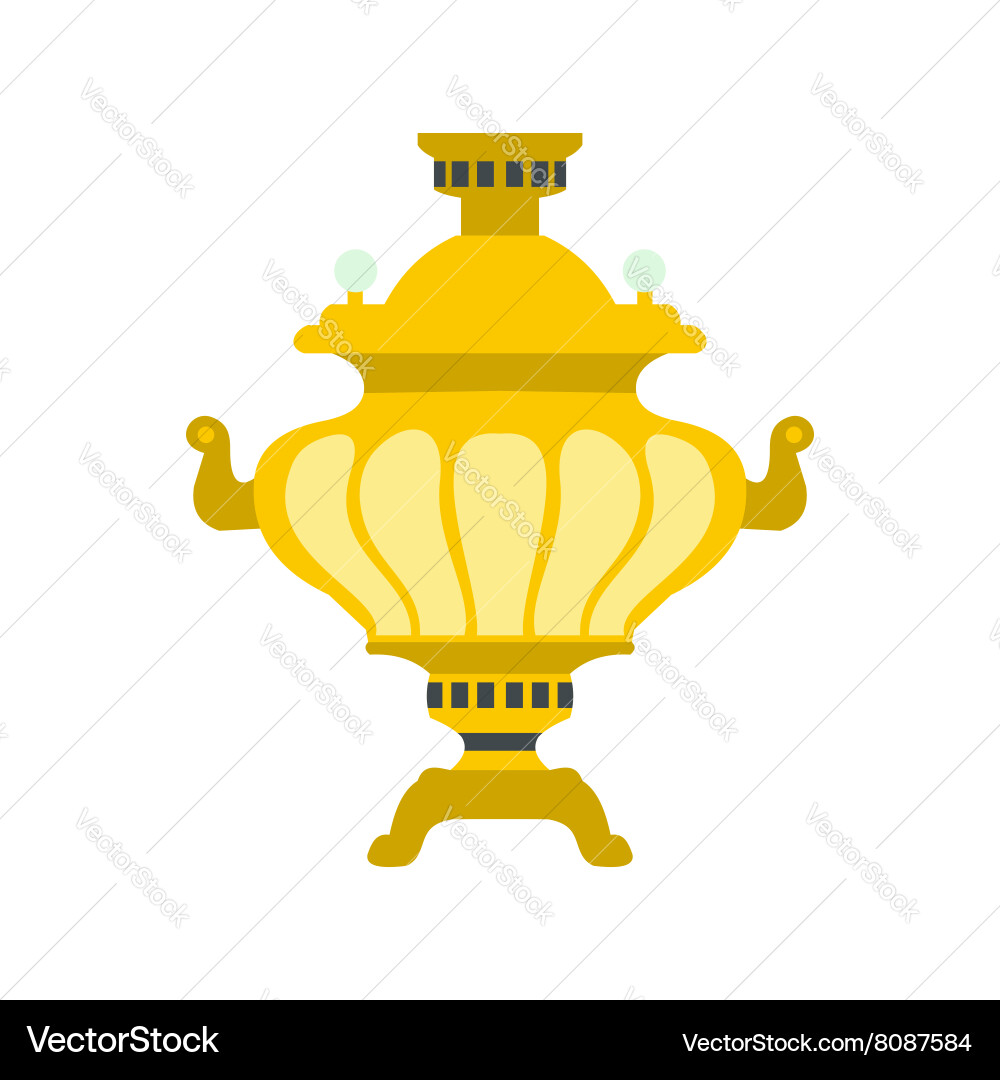 Samovar icon flat style Royalty Free Vector Image