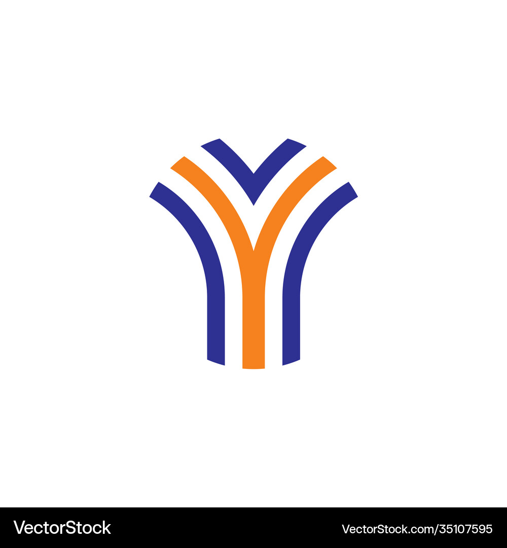 Letter y blue orange logo icon design Royalty Free Vector