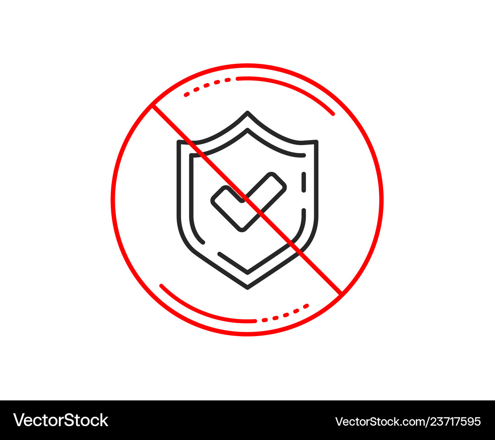 No or stop sign check mark line icon accepted Vector Image