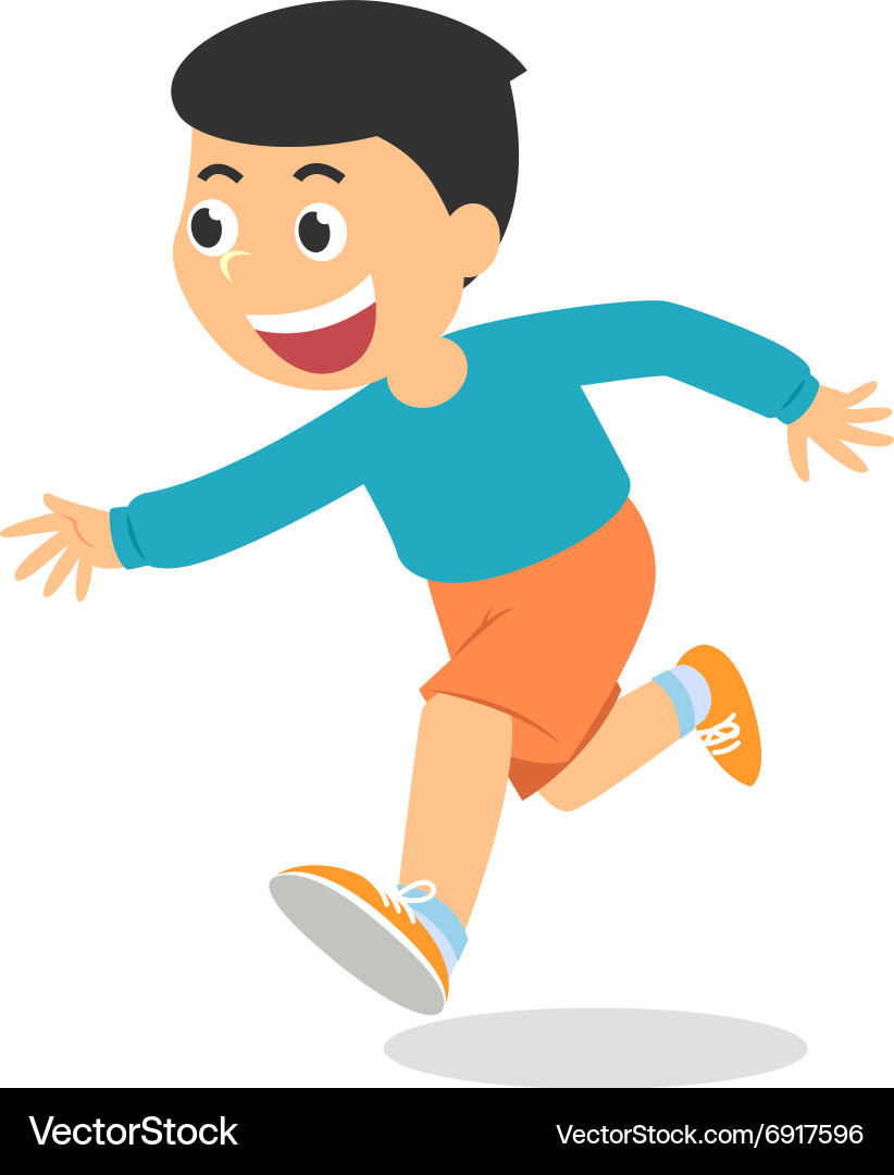 Cartoon boy running Royalty Free Vector Image - VectorStock