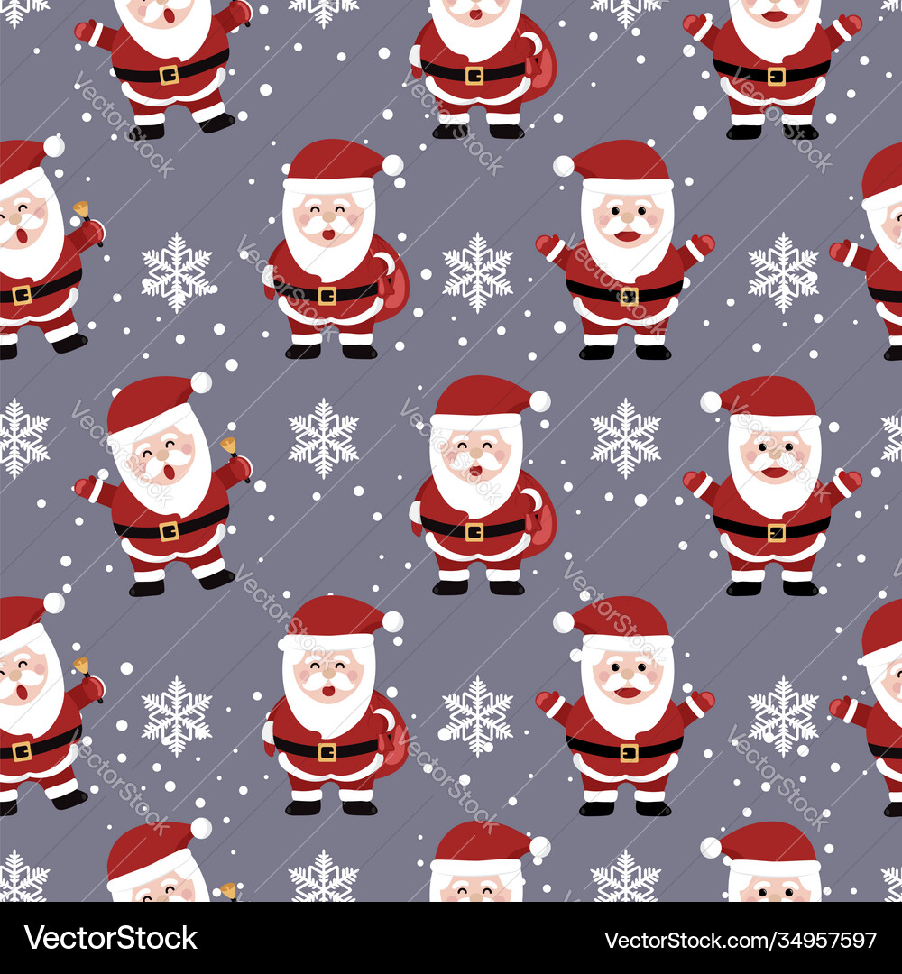 Christmas seamless pattern with santa background Vector Image