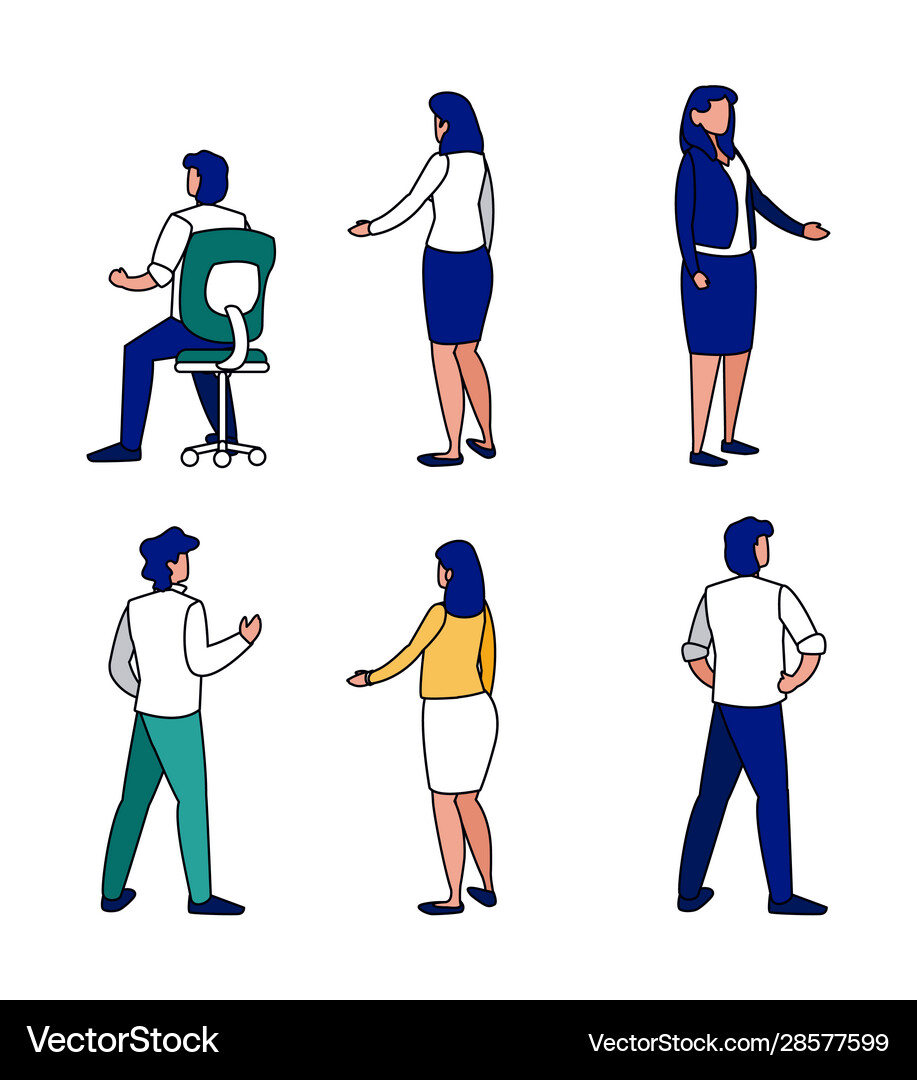 Isolated set businesspeople and students Vector Image