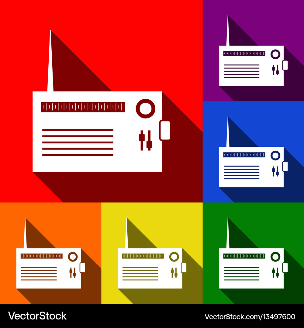 Radio sign set of icons with Royalty Free Vector Image