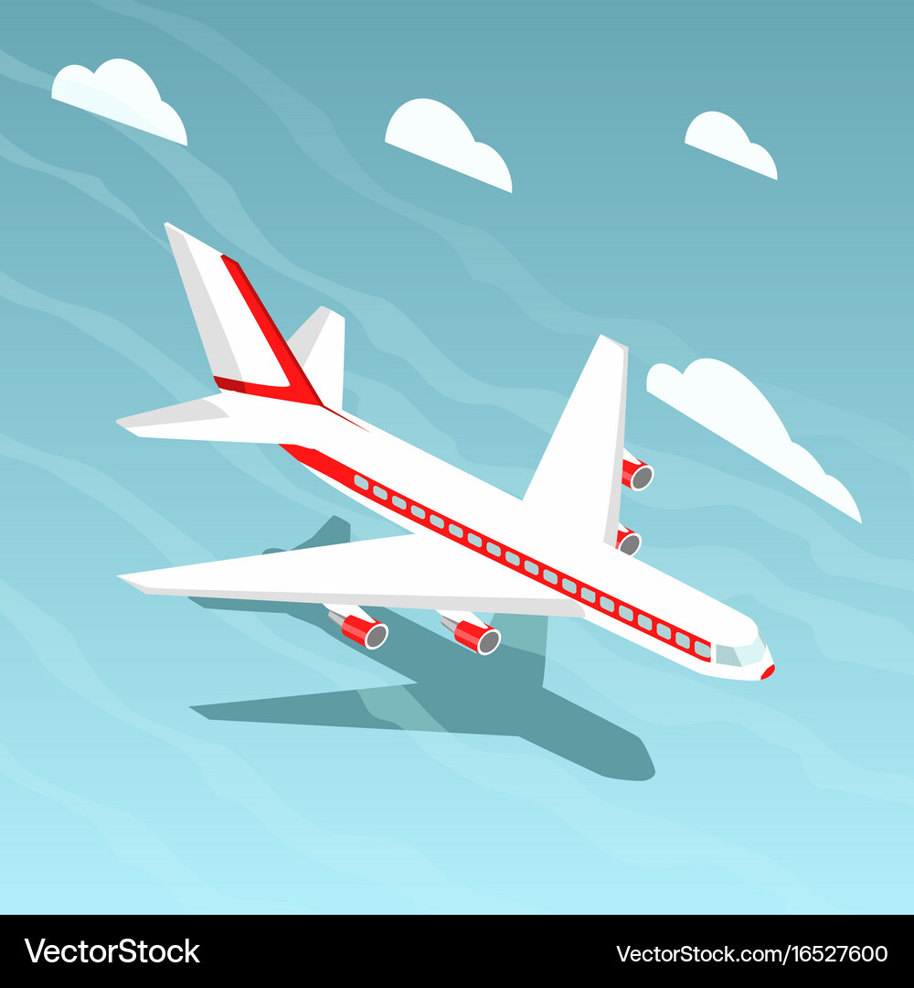 Airplane isometric style Royalty Free Vector Image
