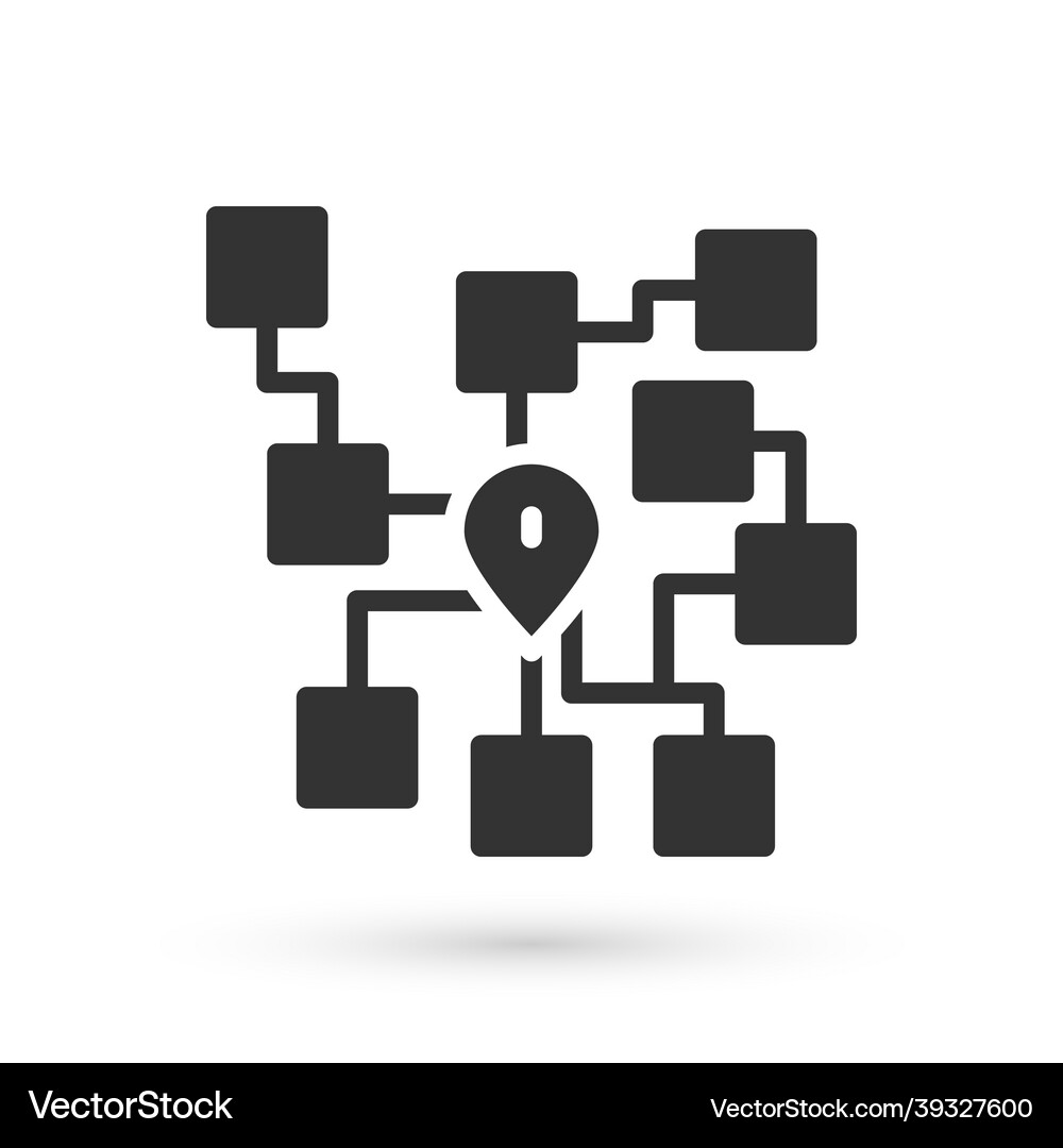 Grey neural network icon isolated on white Vector Image