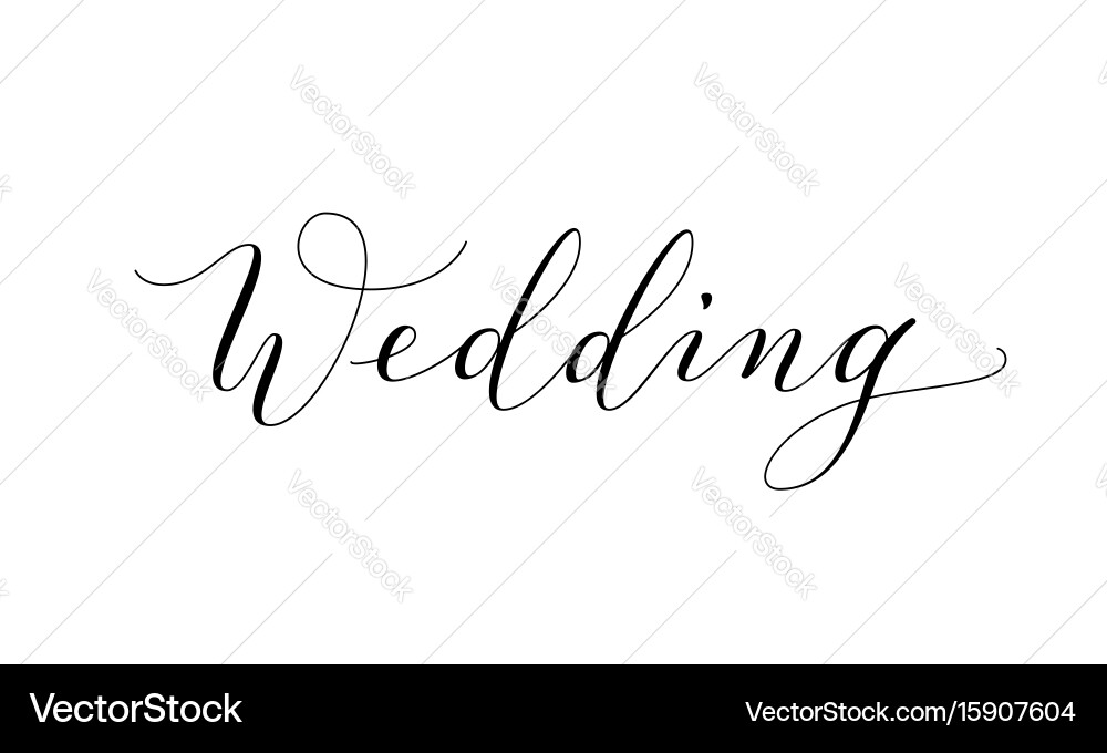 Wedding text hand written custom calligraphy Royalty Free Vector Image ...