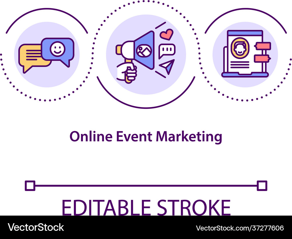 Online event marketing concept icon Royalty Free Vector