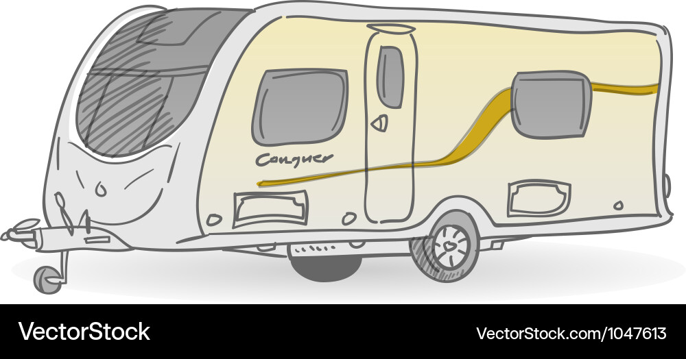 Towing Caravan Royalty Free Vector Image - VectorStock