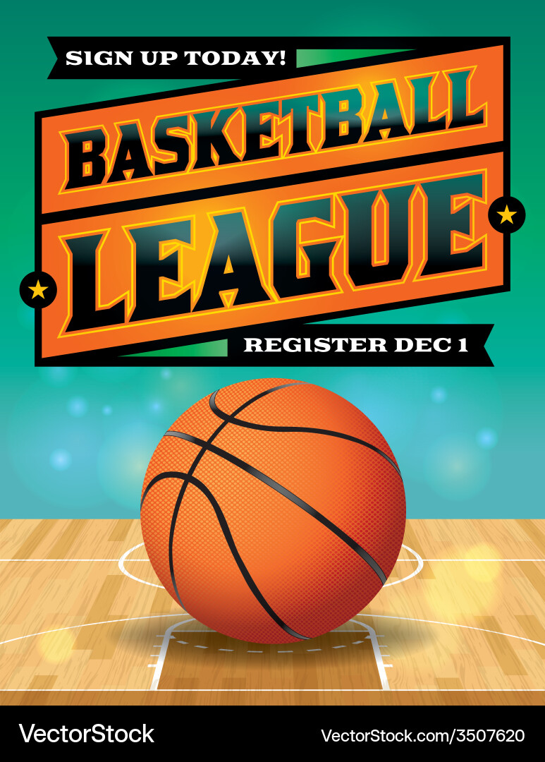 Basketball League Flyer Royalty Free Vector Image