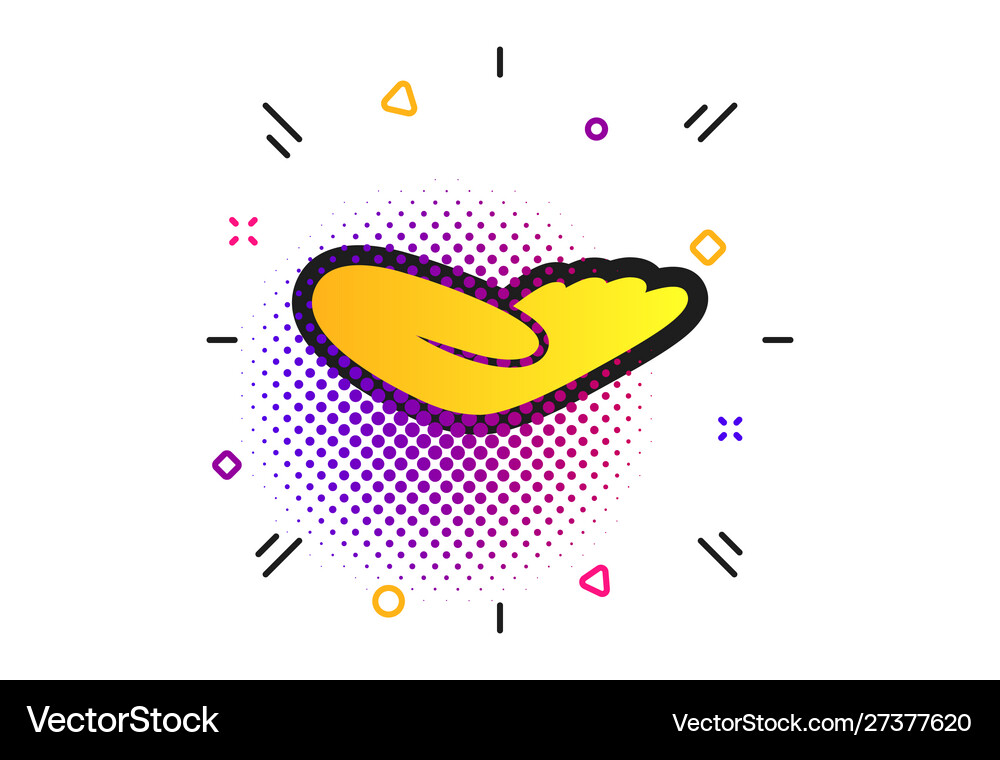 Donation hand sign icon charity or endowment Vector Image