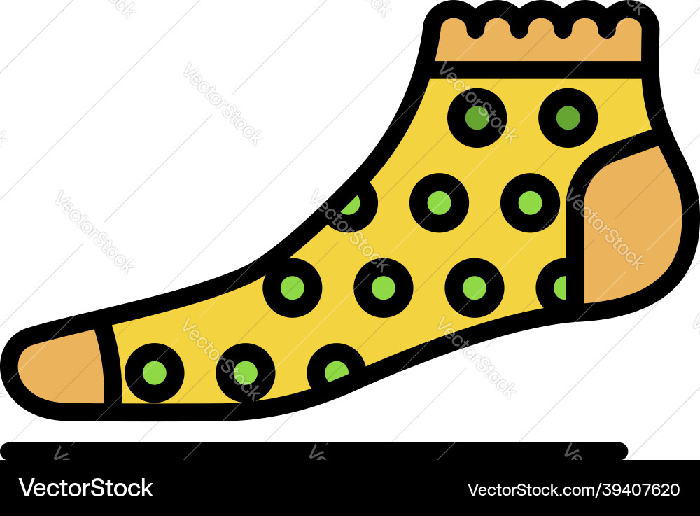 Female sock icon color outline Royalty Free Vector Image