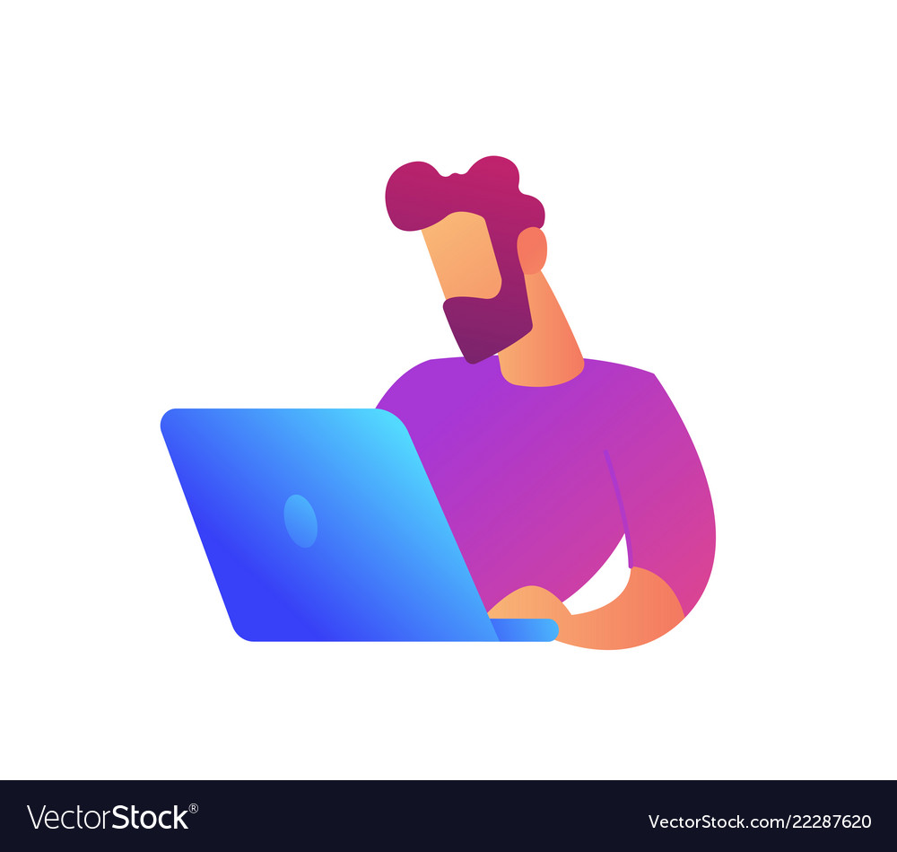 Programmer working on laptop Royalty Free Vector Image