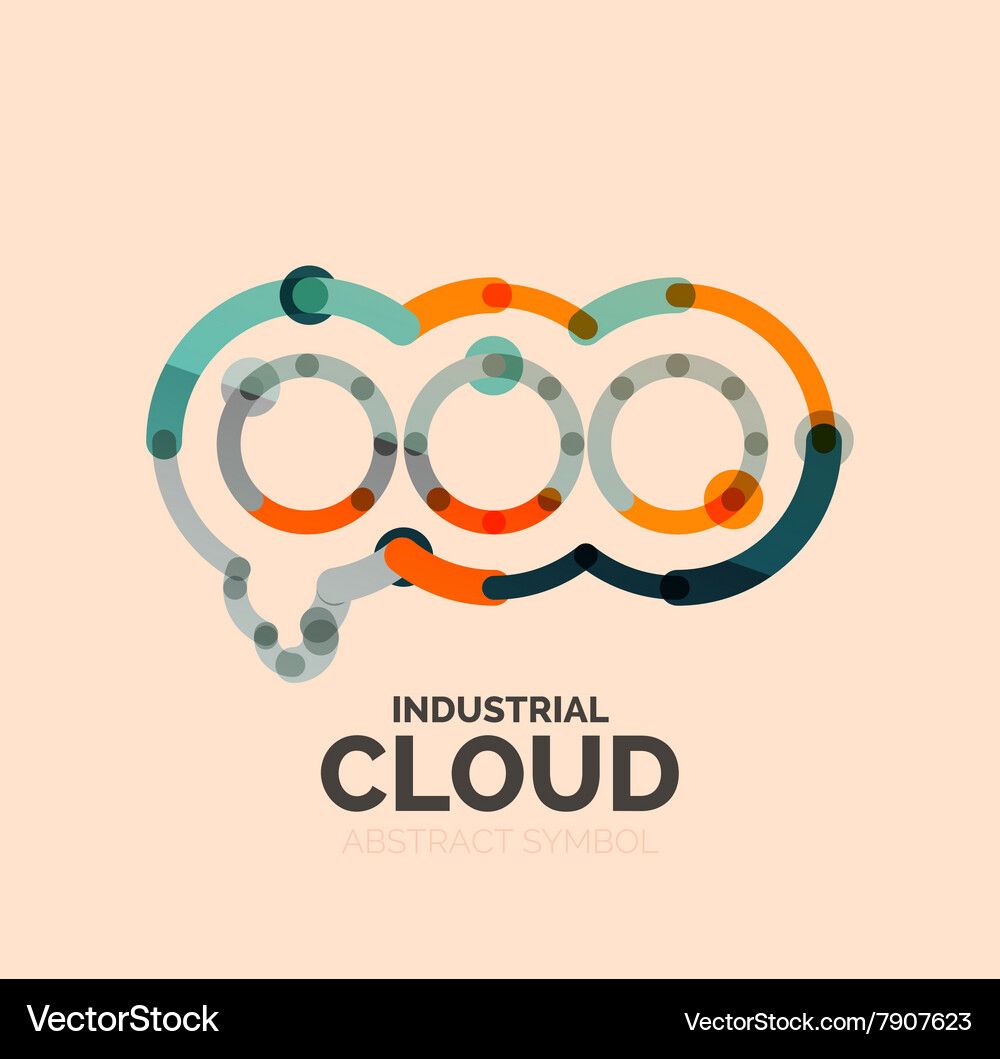Flat linear design speech cloud logo talk bubble Vector Image