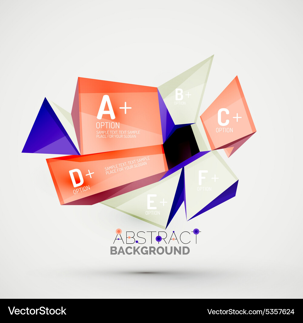 Geometric shapes with sample text abstract Vector Image