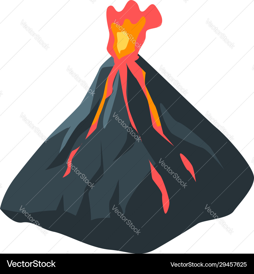Island volcano icon isometric style Royalty Free Vector