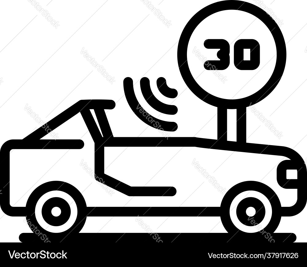 Smart car icon outline style Royalty Free Vector Image