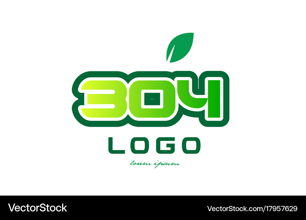 Number 304 numeral digit logo icon design Vector Image