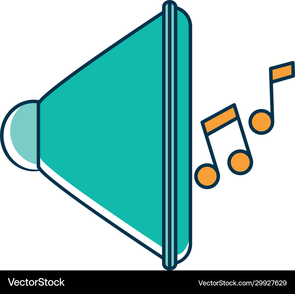 Speaker volume note melody sound music line Vector Image