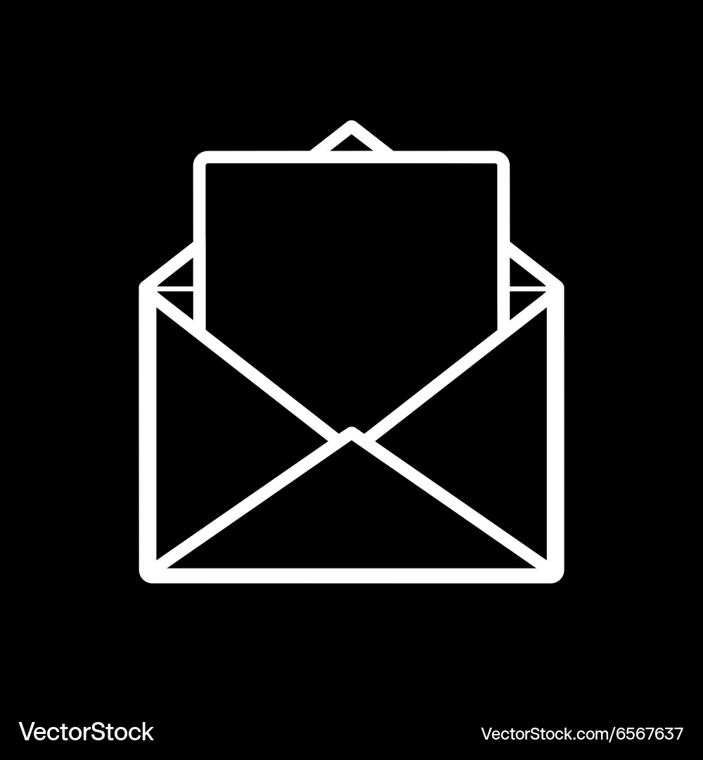 Mail icon open envelope symbol Royalty Free Vector Image