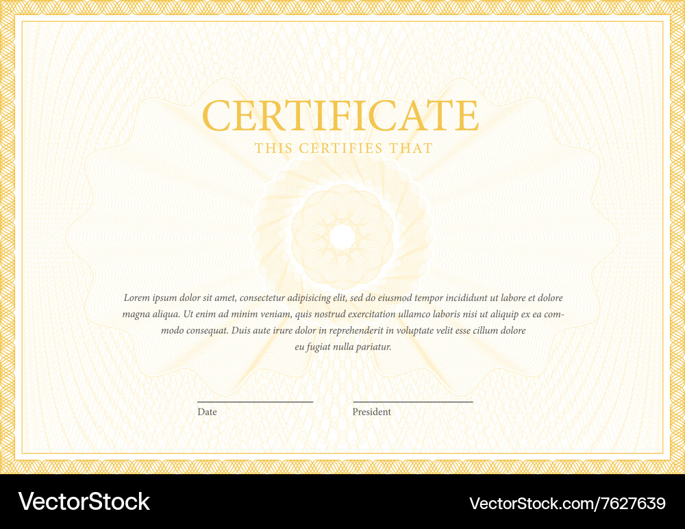 Certificate template diplomas currency Royalty Free Vector