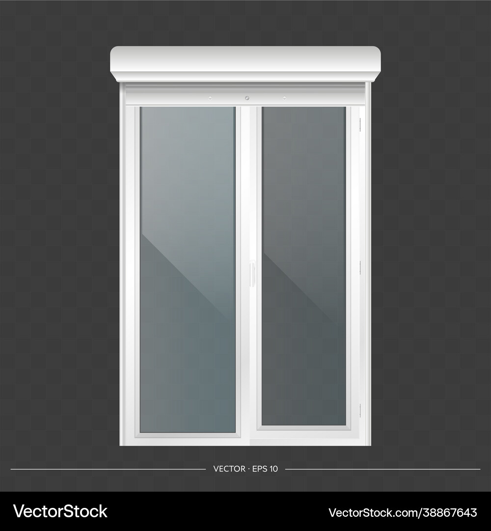 Open roller shutter on euro window realistic Vector Image