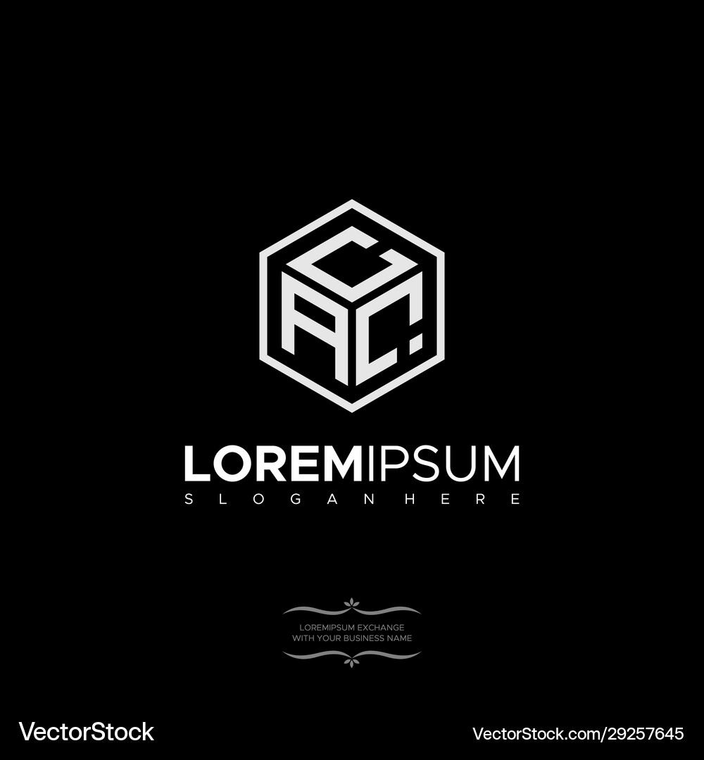 Three icon caq letter logo design polygon Vector Image