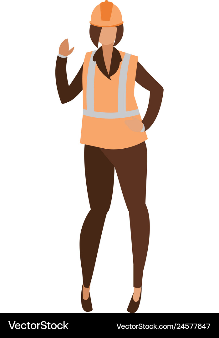 Female industrial worker character Royalty Free Vector Image