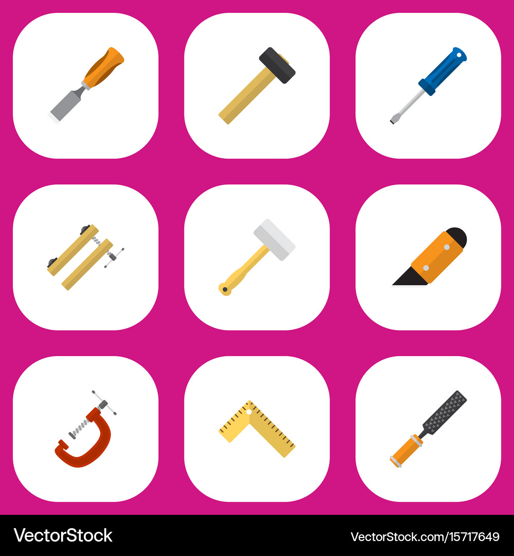 Set of 9 editable equipment icons includes Vector Image