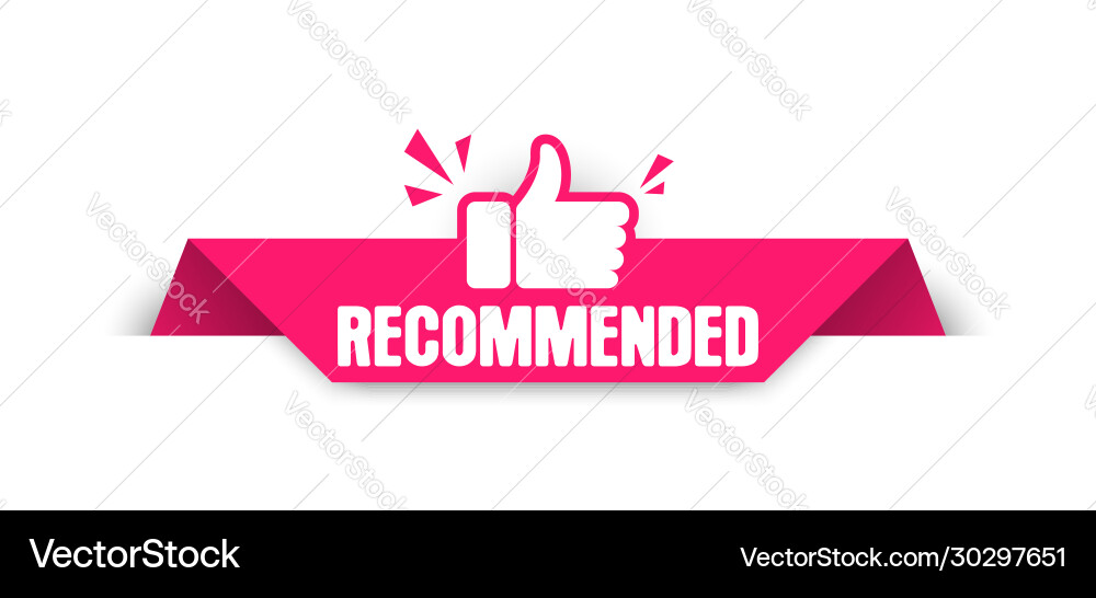Recommended label paper tag for recommend Vector Image