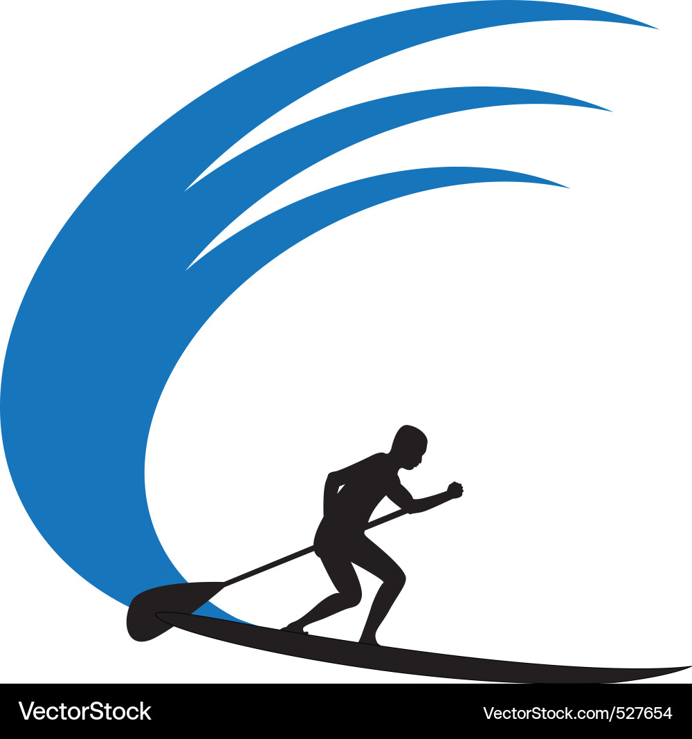 Stand up paddle boarding Royalty Free Vector Image