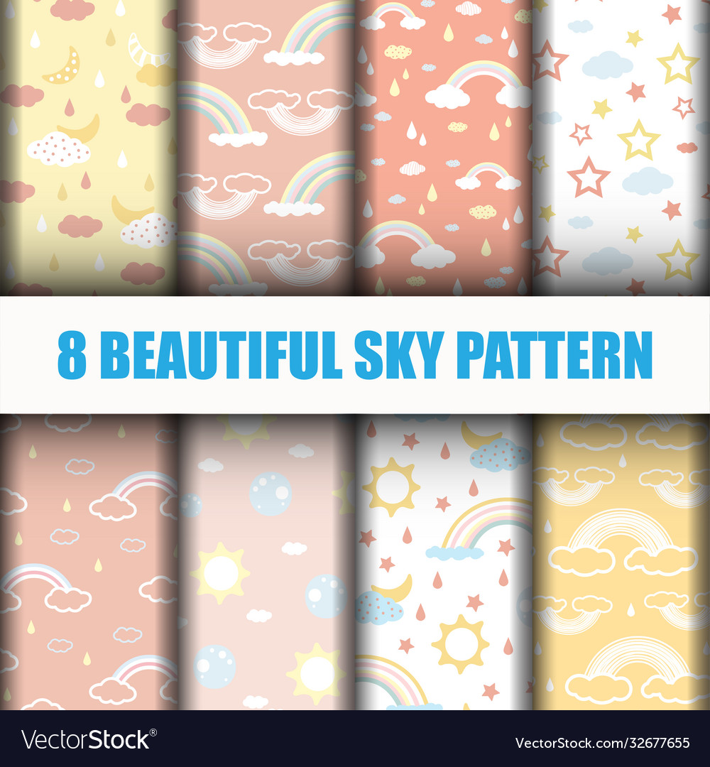 8 sky pattern background Royalty Free Vector Image