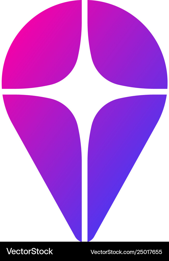 Pin logo design location finder star Royalty Free Vector