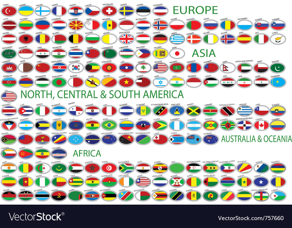 202 flags Royalty Free Vector Image - VectorStock