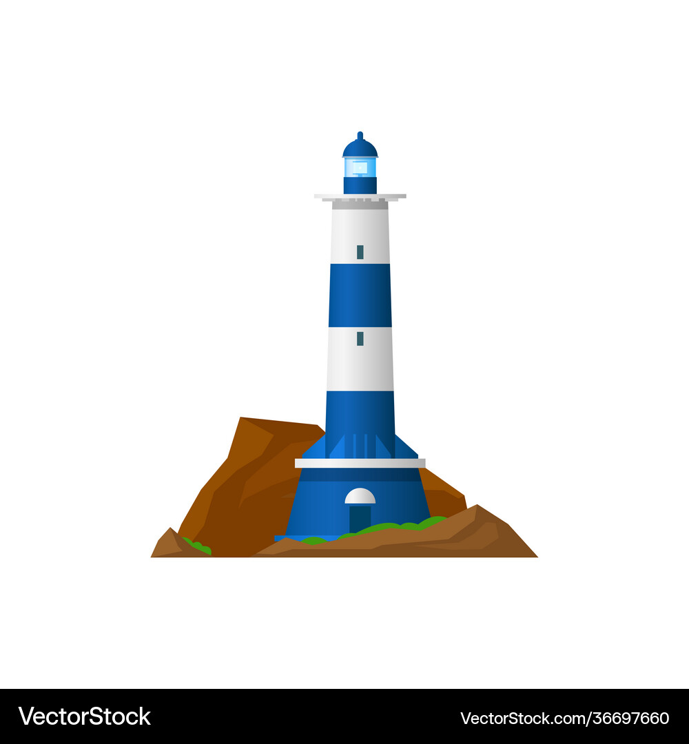 Lighthouse or marine beacon isolated tower icon Vector Image
