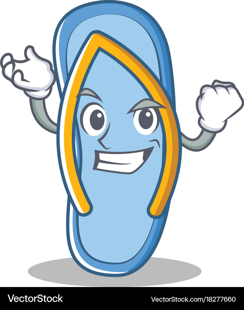 Successful flip flops character cartoon Royalty Free Vector