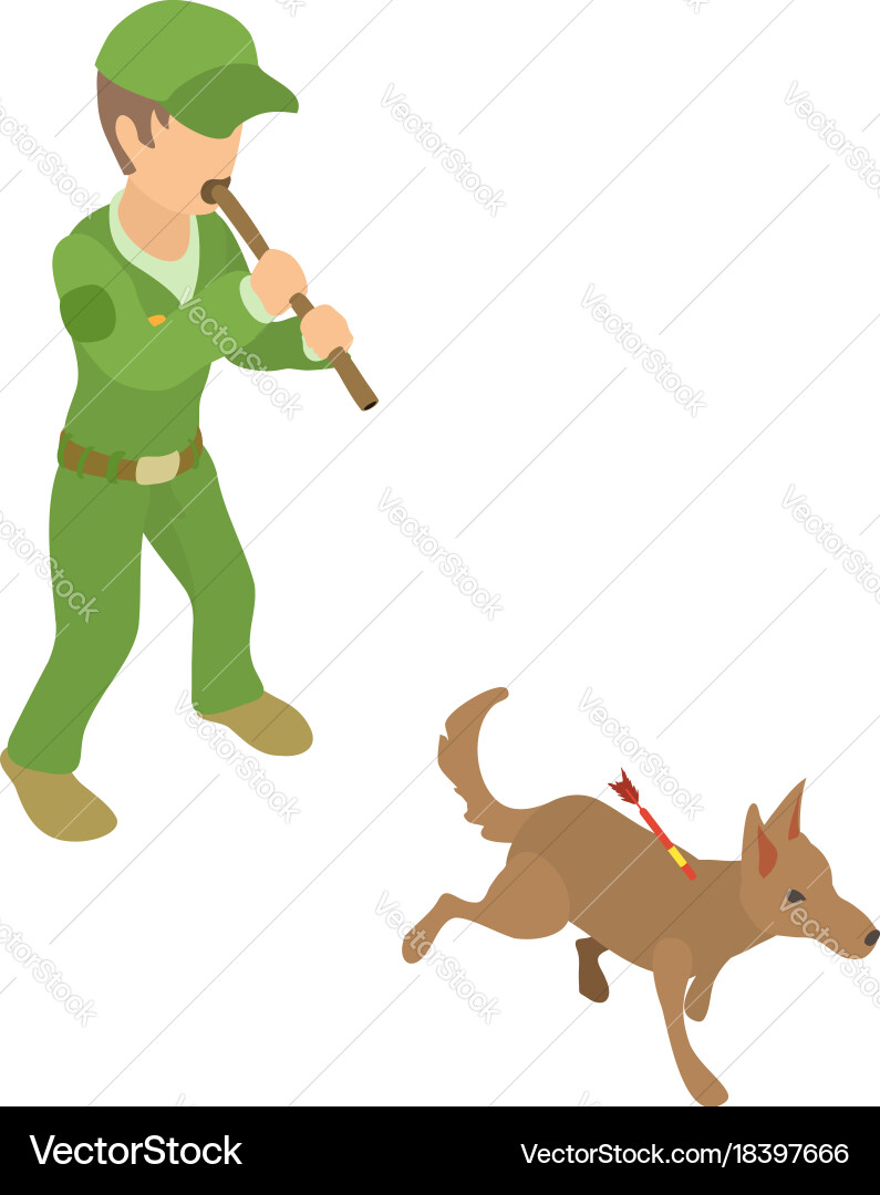 Dog catcher work icon isometric 3d style Vector Image